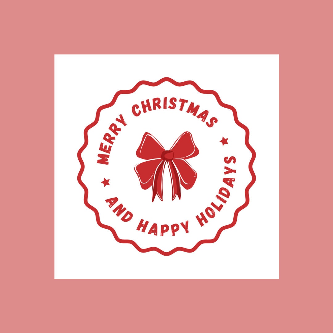 Merry Christmas & Happy Holidays Printable Sticker PNG File Digital - Etsy