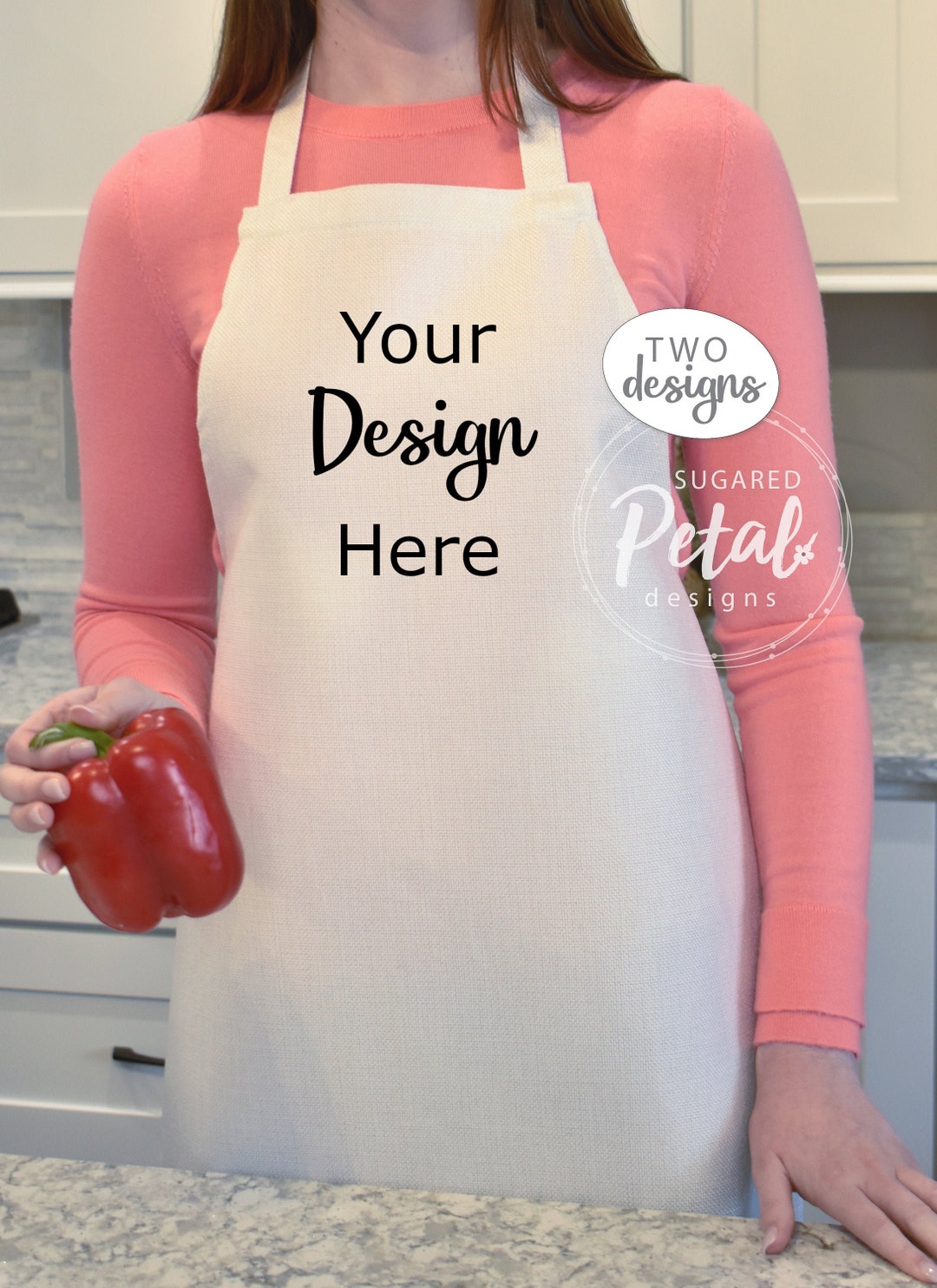 2 Designs | Mockup Apron Linen | Live Model | Mock-up Digital Download ...