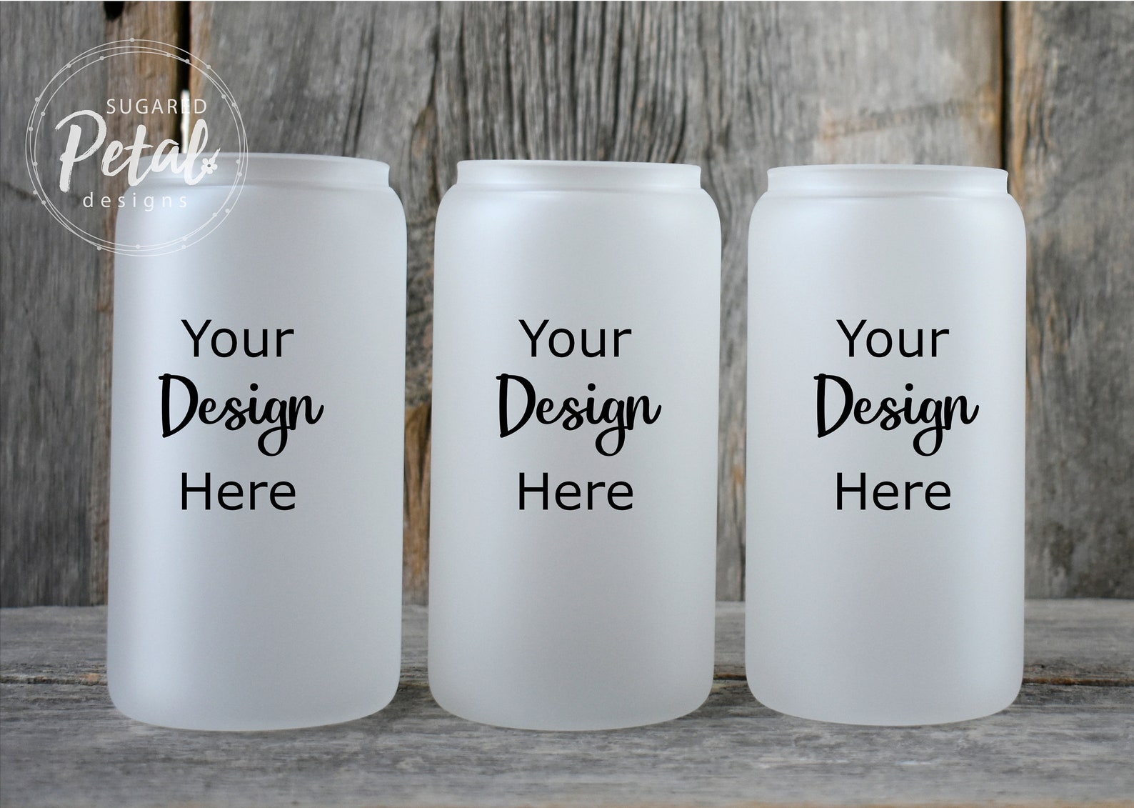 3 Designs | Mockup Frosted Glass Can Full Wrap Empty Coffee Soda Beer ...
