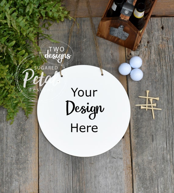 2 Designs Mockup 12 Round Hardboard Hanging Sign | Etsy