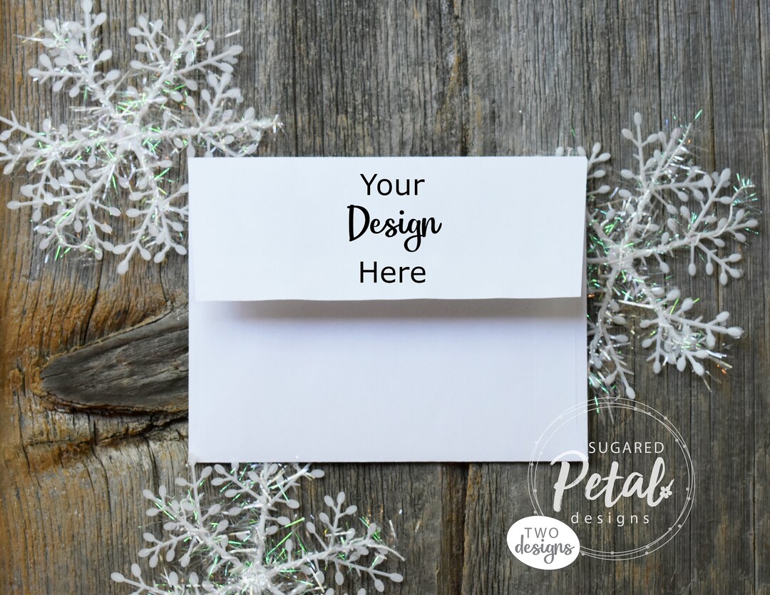 2 Designs | Mockup White Envelope Front & Back Layout Digital Download ...