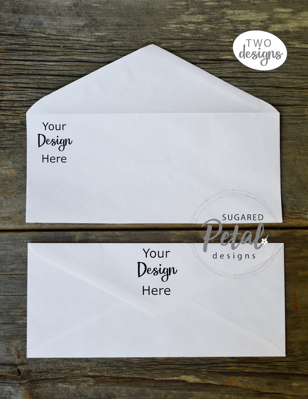 2 Designs | Mockup Legal #10 Envelope Front & Back Layout | Digital ...