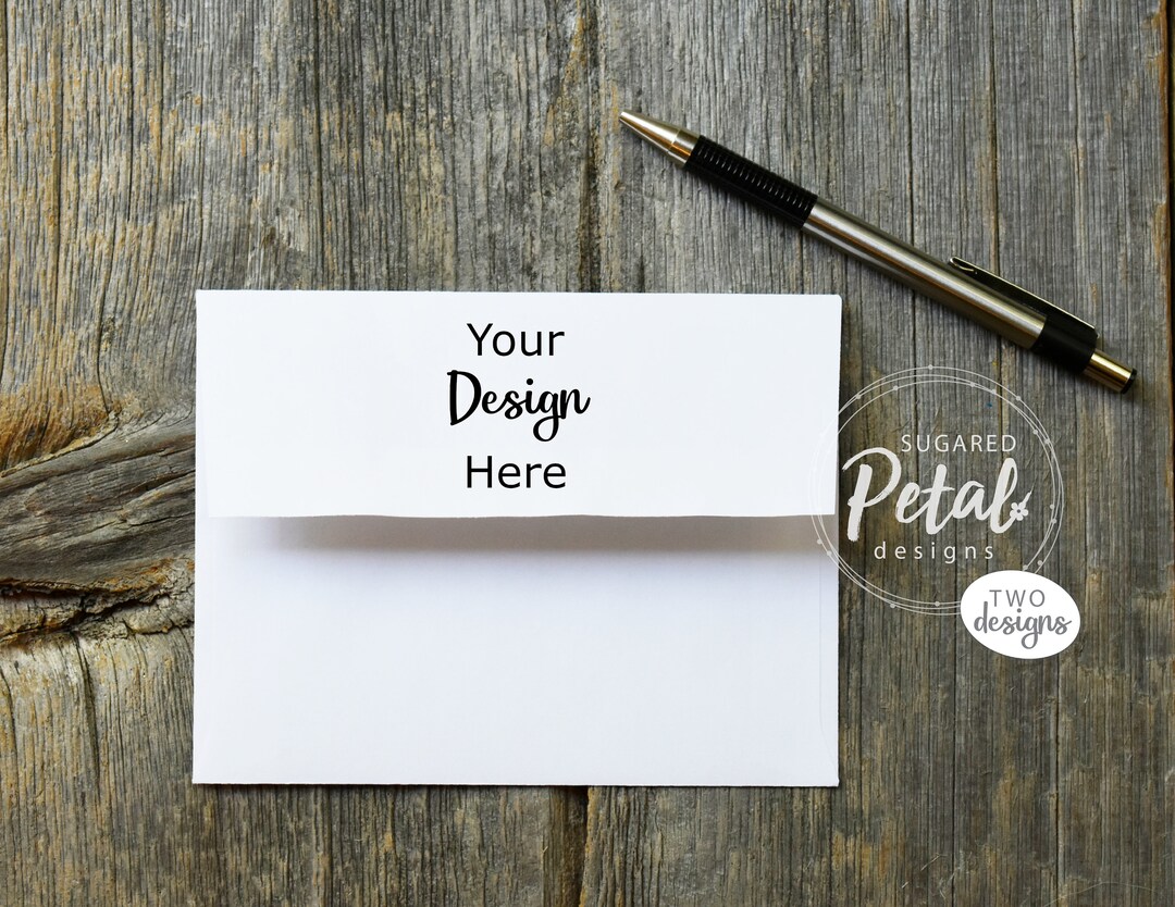2 Designs | Mockup White Envelope Front & Back Layout Digital Download ...