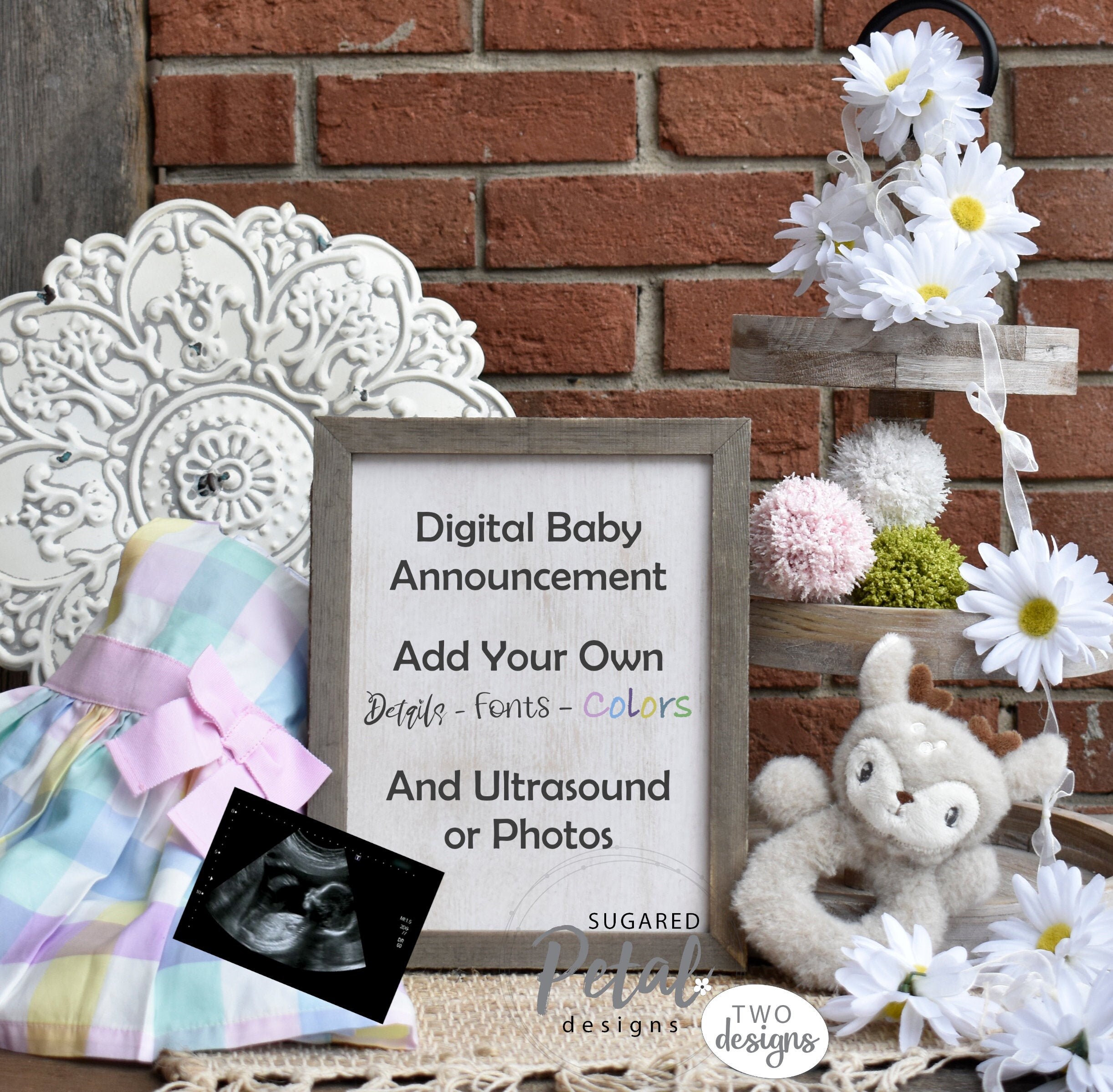 2 DESIGNS Digital Announcement 8x10 Frame Mockup Instant | Etsy