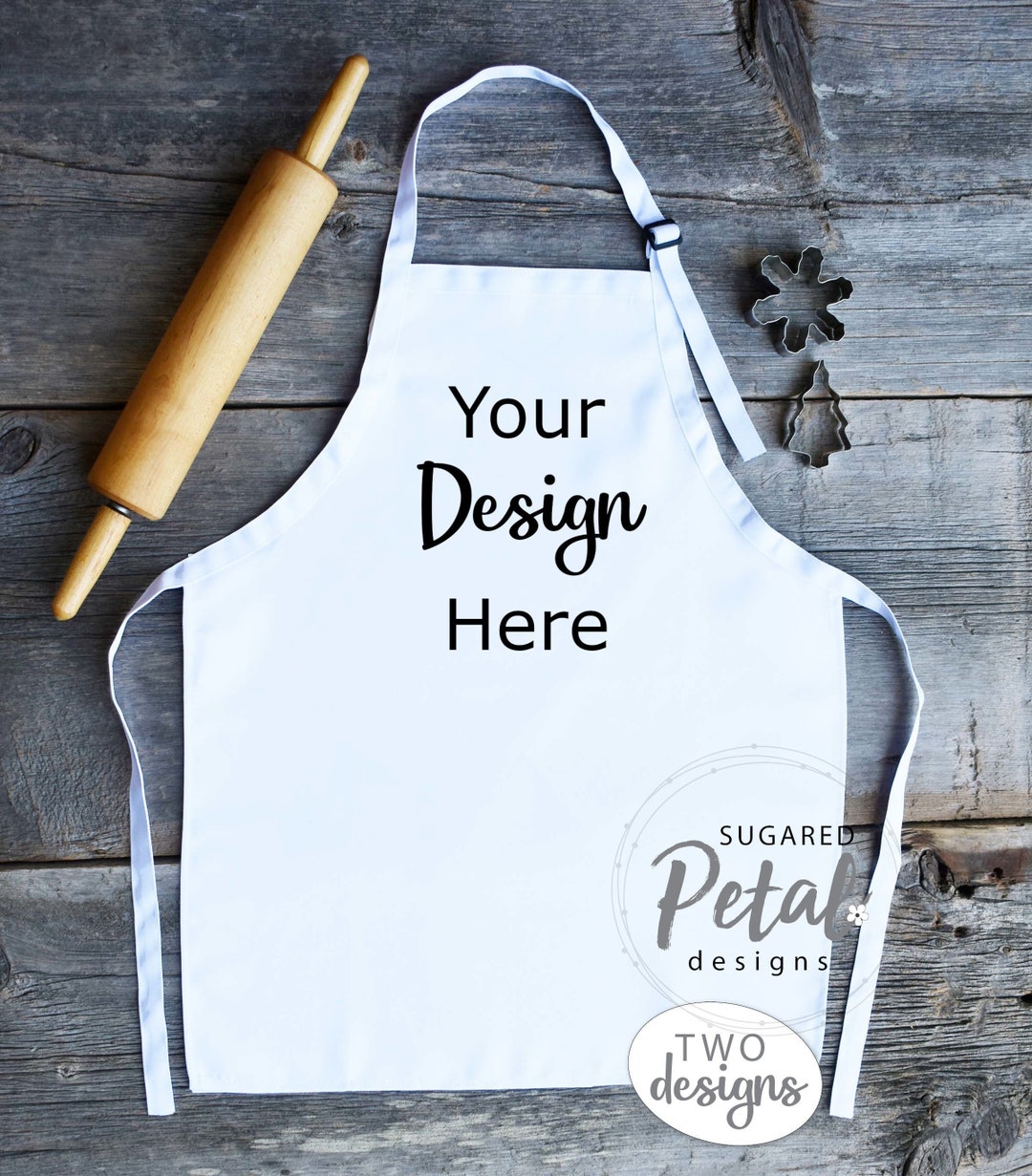 2 Designs | Mockup Kids Apron White | Any Occasion Mock-up Digital ...