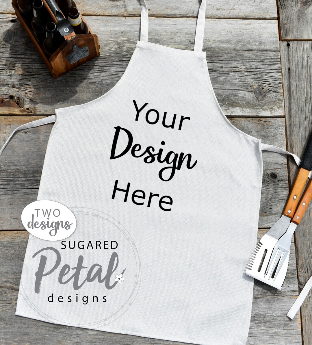 2 Designs | Mockup Apron Linen | Father's Day Man Beer or Lemons Grill ...