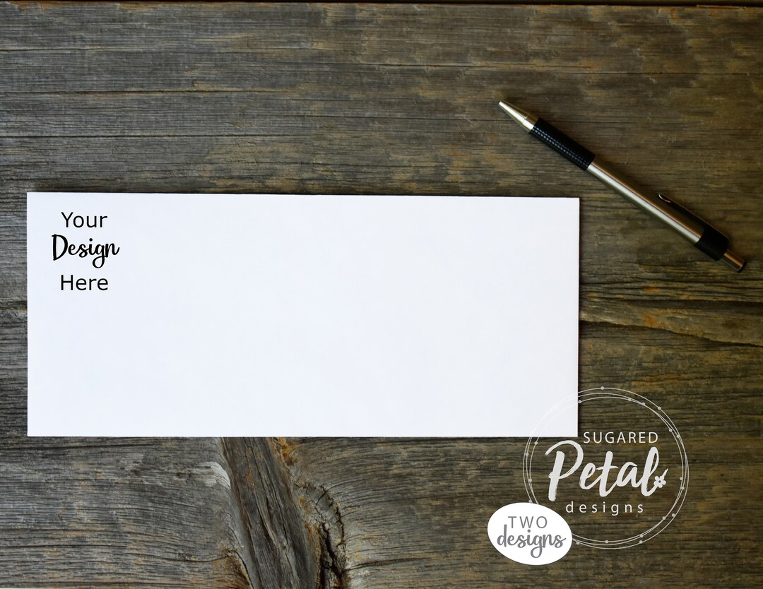 2 Designs | Mockup Legal #10 Envelope Front & Back Layout | Digital ...