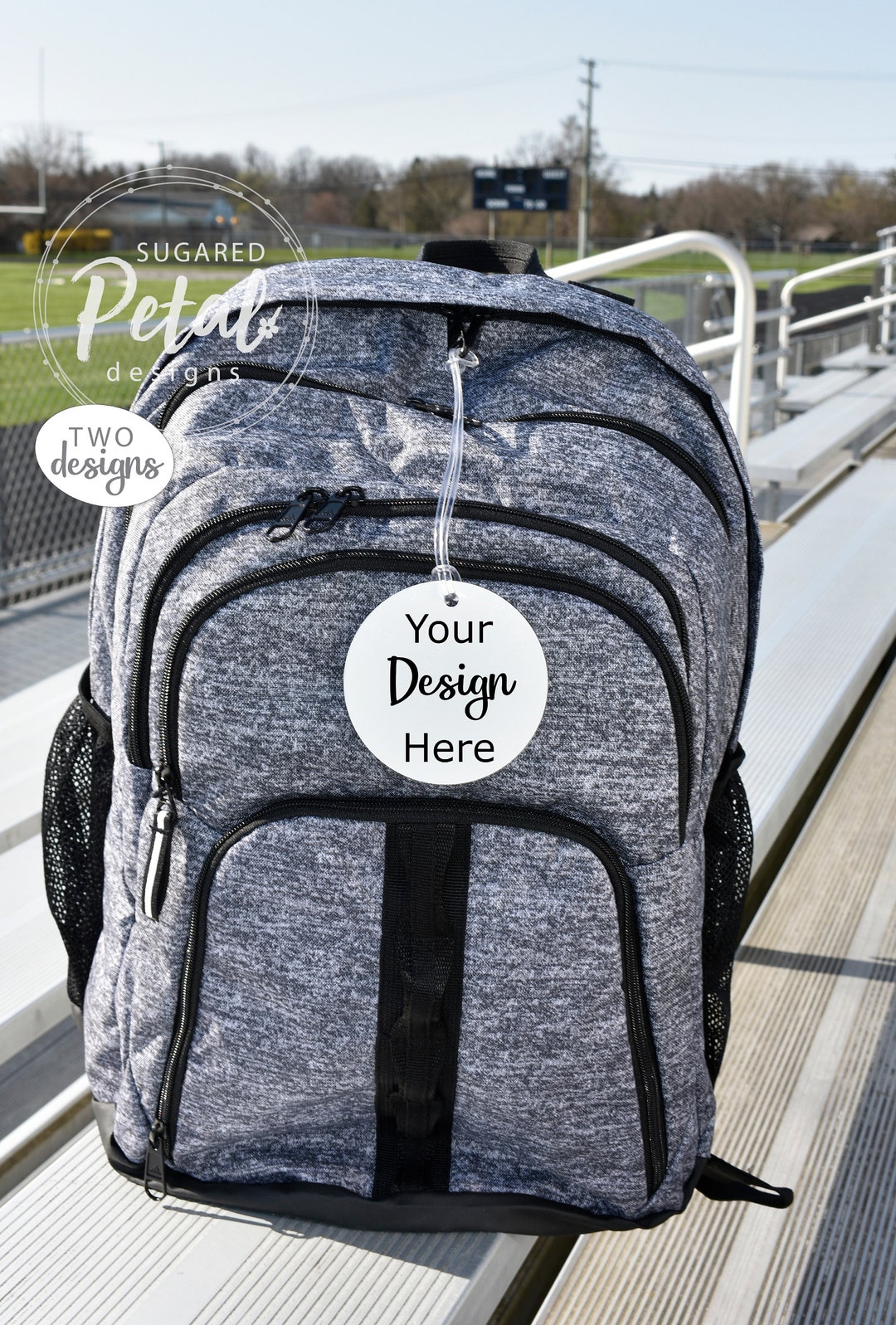 2 Designs | Mockup Sports Bag Name Tag W/ Round Hole | Digital Download ...