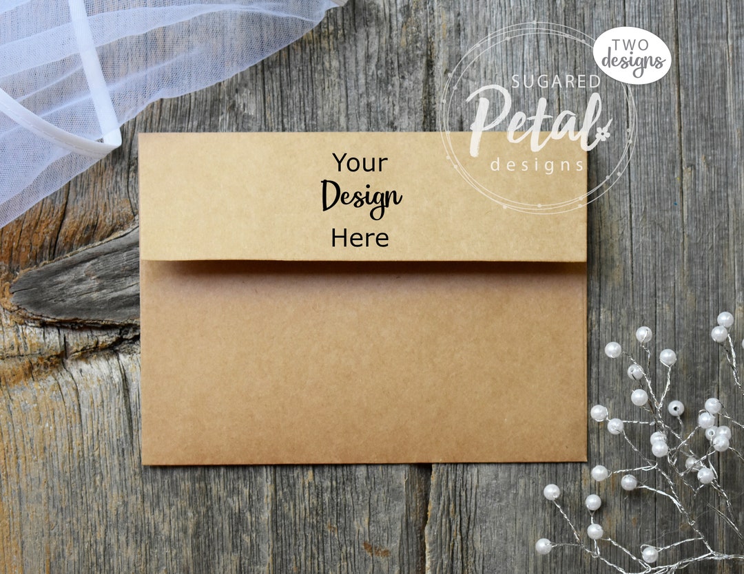 2 Designs | Mockup Brown Envelope Front & Back Layout Digital Download ...