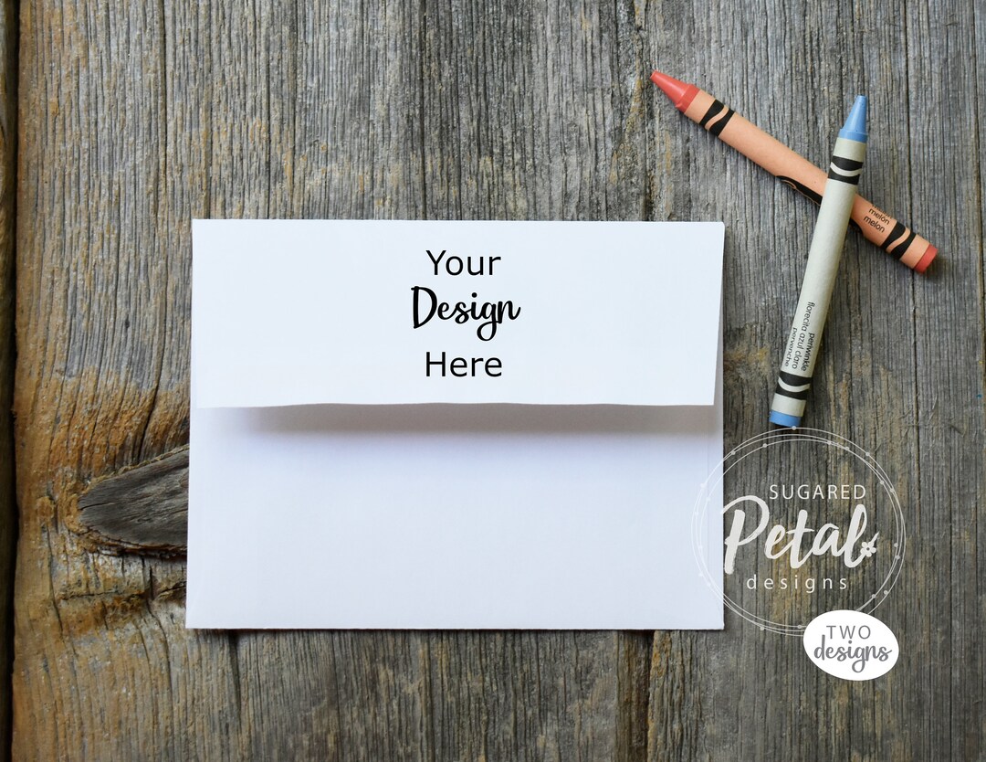 2 Designs | Mockup White Envelope Front & Back Layout Digital Download ...