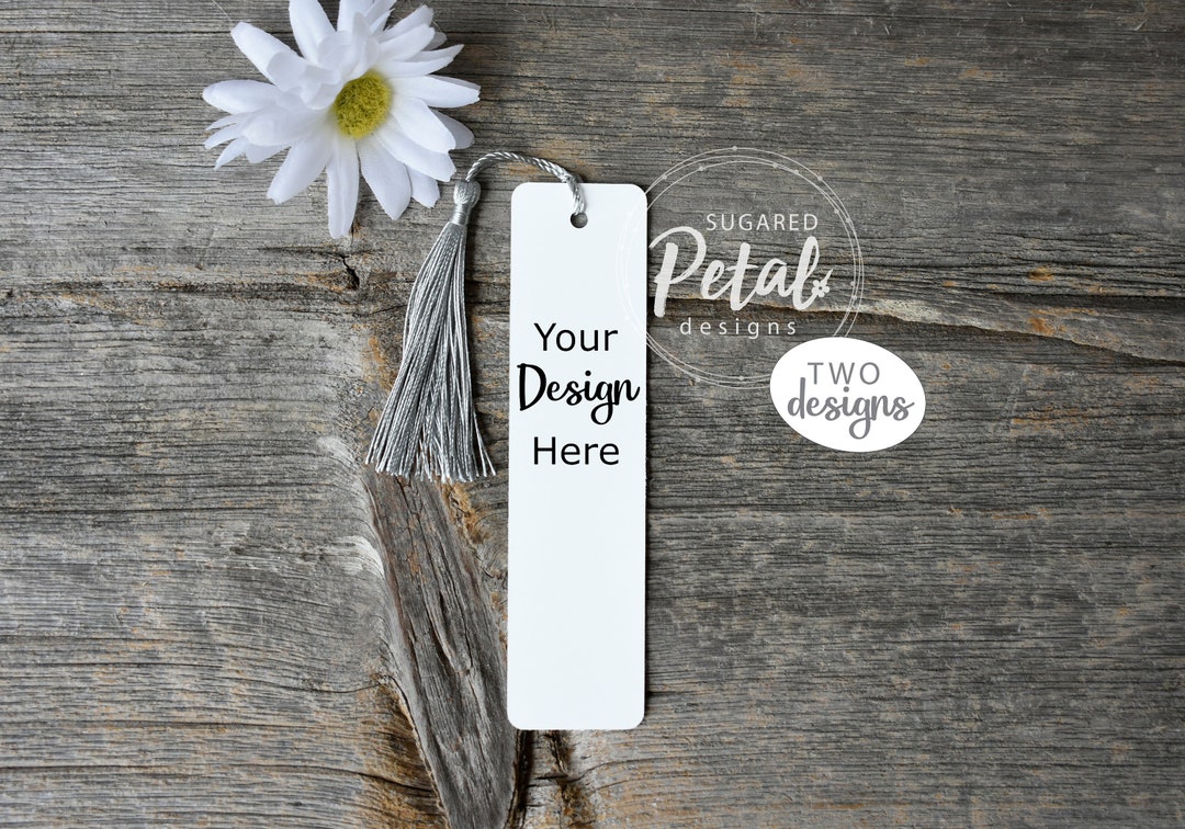 2 Designs | Mockup Bookmark With and Without Tassel | Digital Download ...