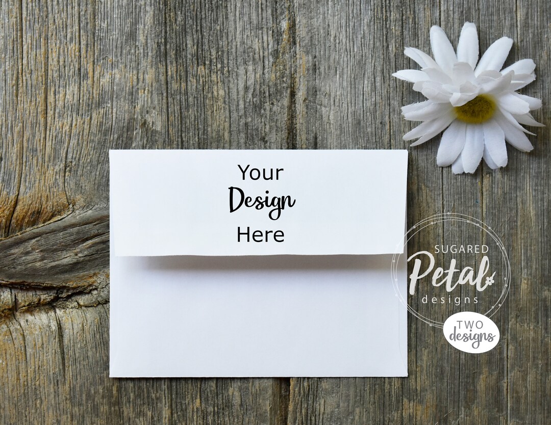2 Designs | Mockup White Envelope Front & Back Layout Digital Download ...