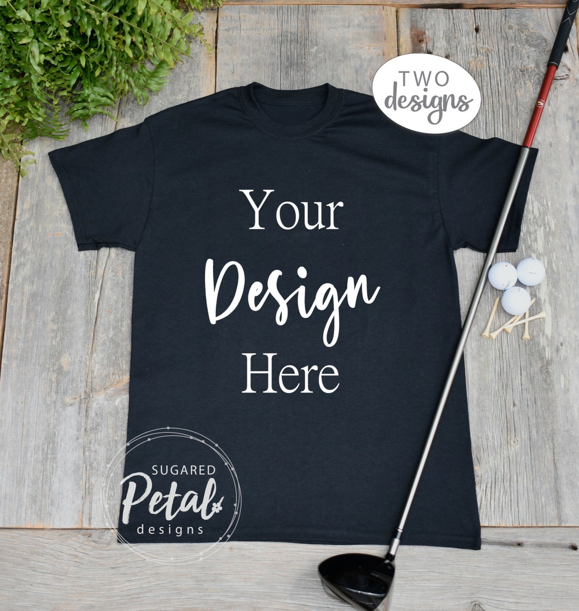 2 Designs Golf Themed Black Shirt Mockup Digital download | Etsy