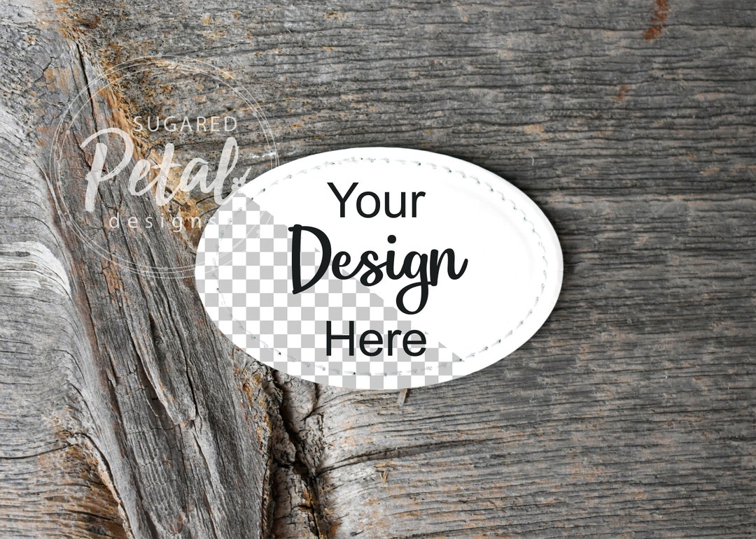 Oval Patch Mockup on Barnwood | Digital Download JPG & PNG White ...