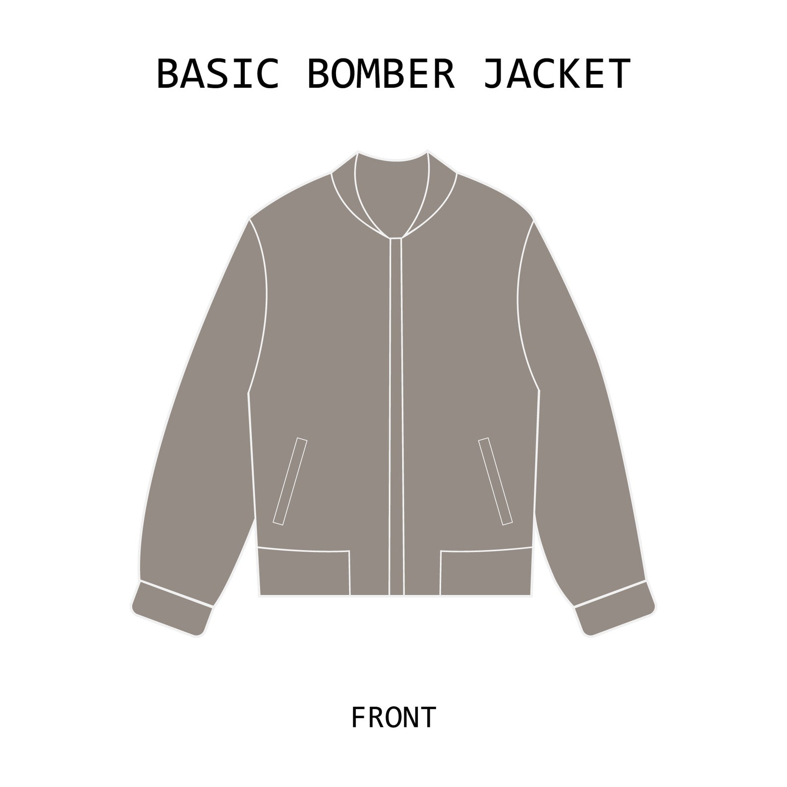 BOMBER JACKET | Flat Mock-up Template | Vector File - Etsy