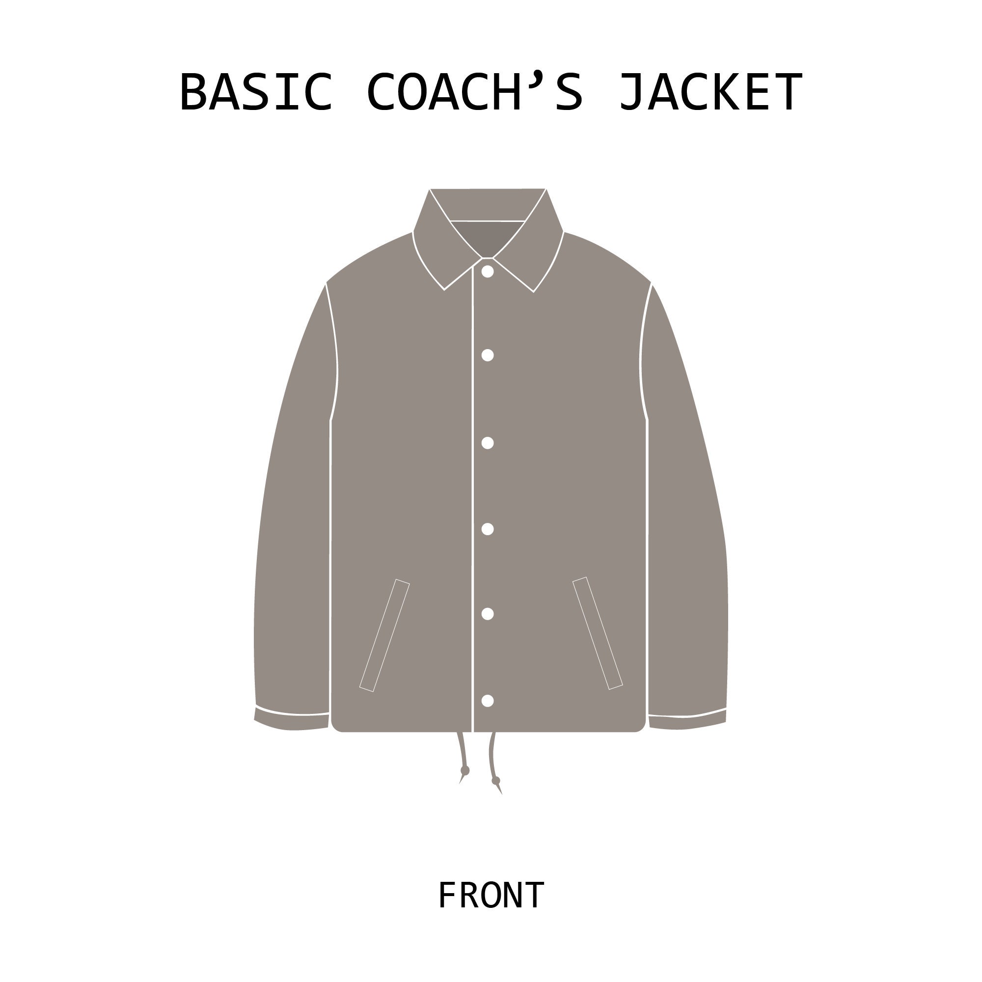 WINDBREAKER COACH'S JACKET Flat Mock-up Template Vector File - Etsy