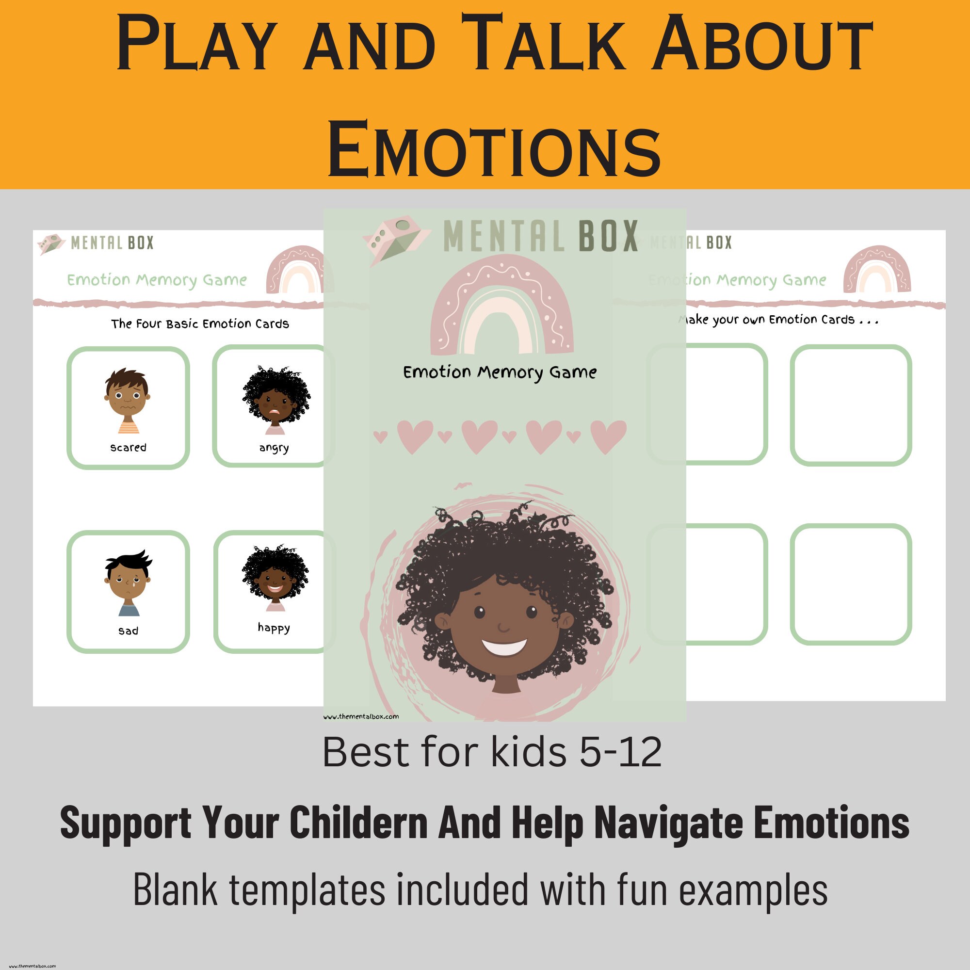 Learn Emotions for Kids Memory Game Therapy Positive - Etsy