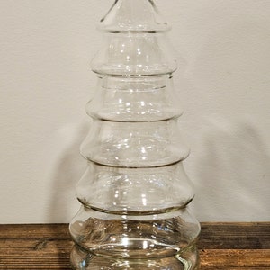 Vintage Glass Fillable Christmas Tree Candy Jar Decor With Lid - Etsy