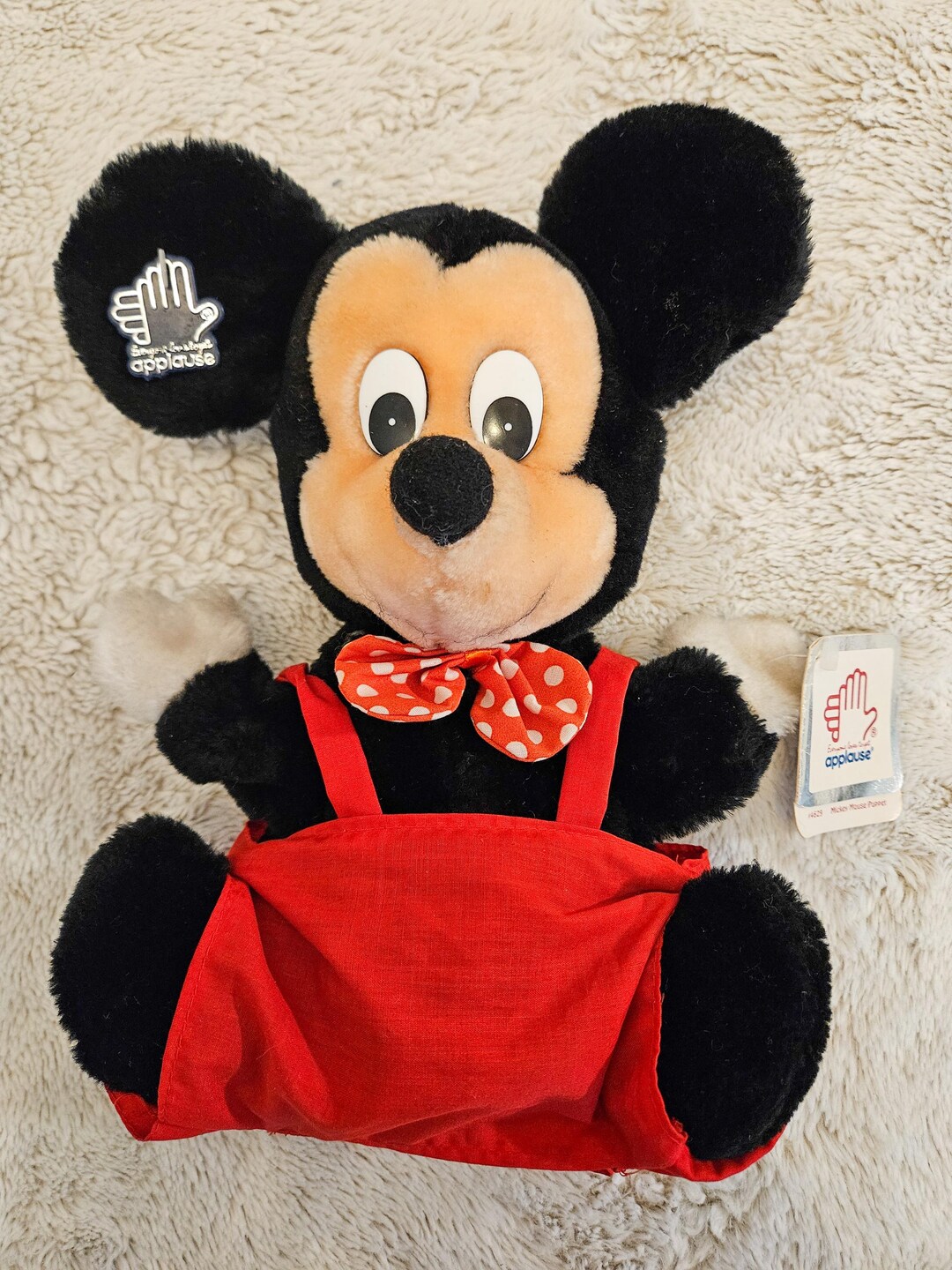 Vintage Mickey Mouse Applause Plush Hand Puppet With All Original Tags ...