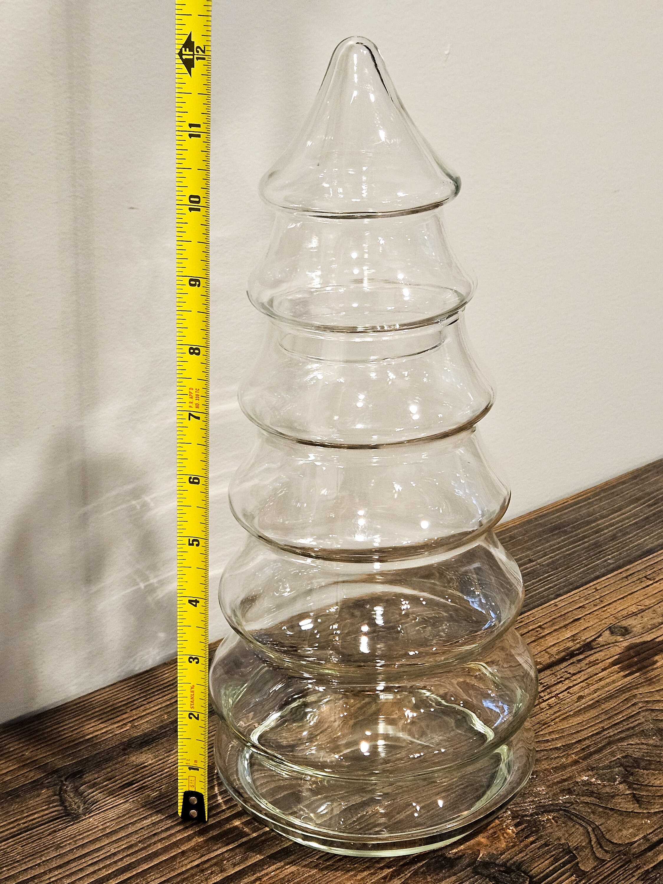 Vintage Glass Fillable Christmas Tree Candy Jar Decor With Lid - Etsy