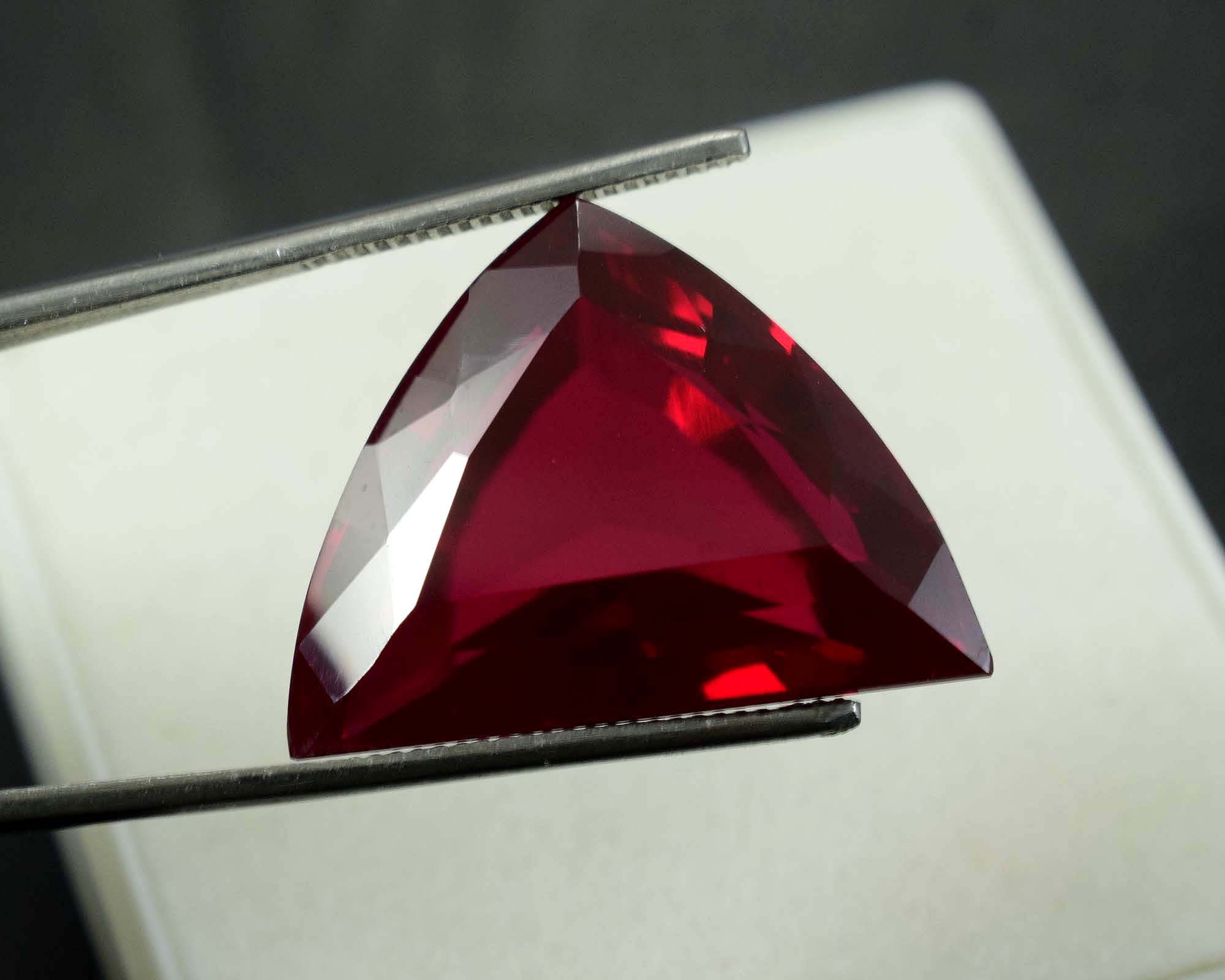 44 Cts Top Natural Red Ruby Cut Gemstone Triangle Shape | Etsy