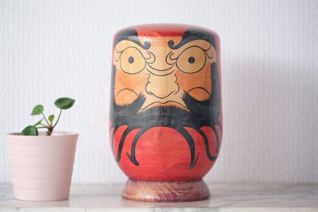 Large Vintage Daruma | 16 Cm - Etsy