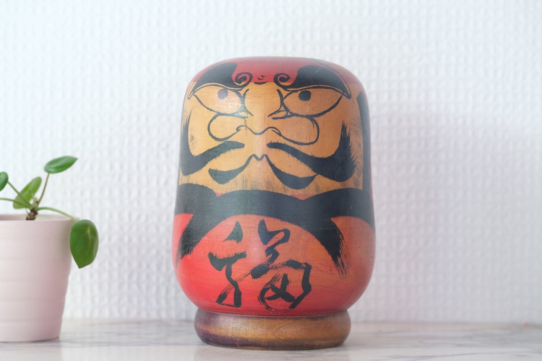 Large Vintage Daruma | 14 Cm - Etsy