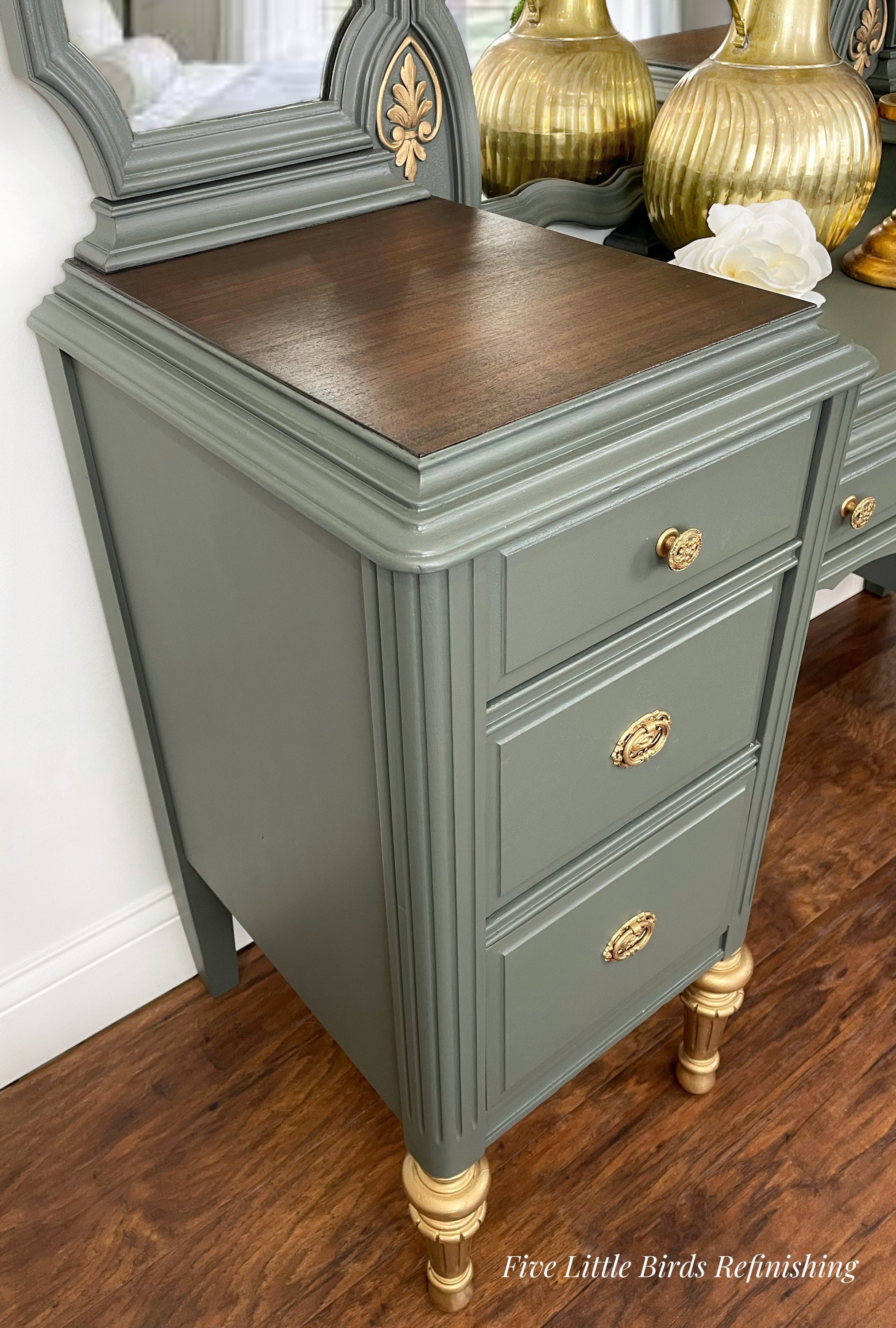 Custom Order Option. Antique Vanity With Tri-fold Mirror. Vintage ...