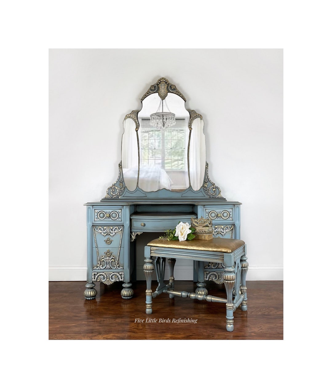 Antique Cinderella Vanity With Mirror. Vintage Dressing Table - Etsy