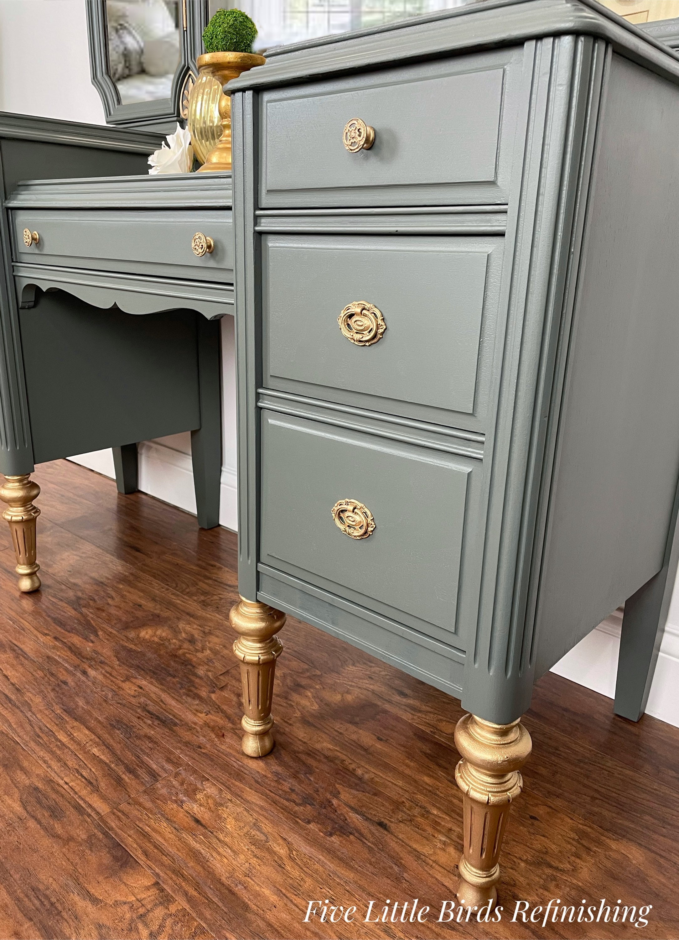 Custom Order Option. Antique Vanity With Tri-fold Mirror. Vintage ...
