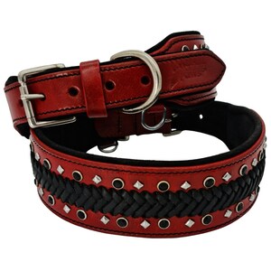 Blazingpaws Mariner 2 Inch Wide Thick Western Leather Dog Collar for ...