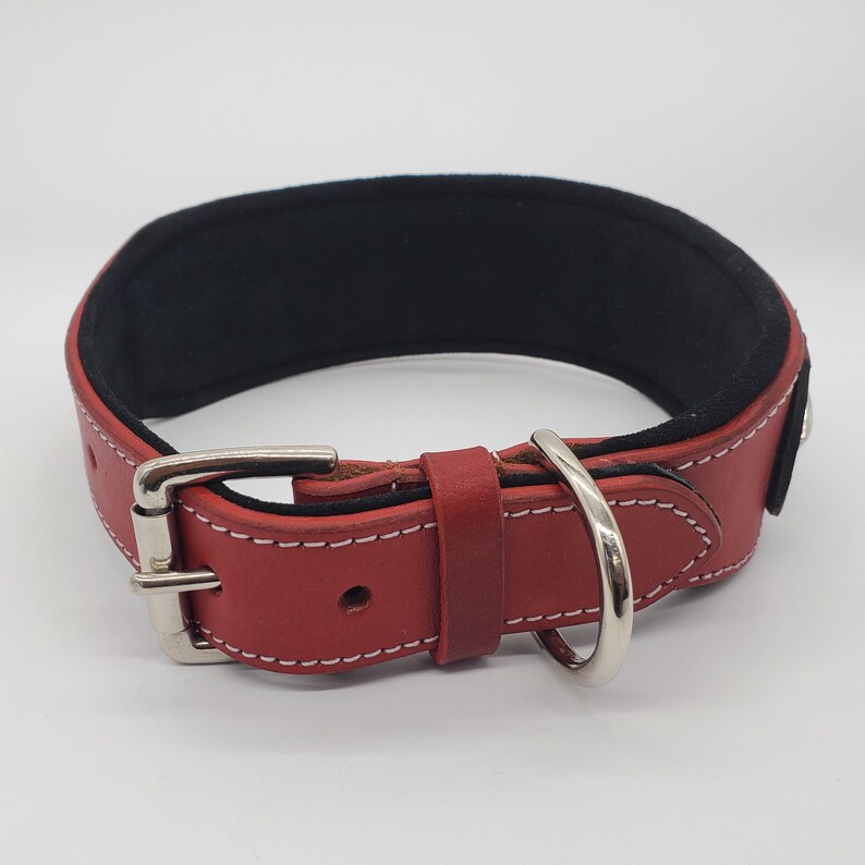 Wide 2 Inch Luxury Soft Padded Leather Dog Collar for Large - Etsy