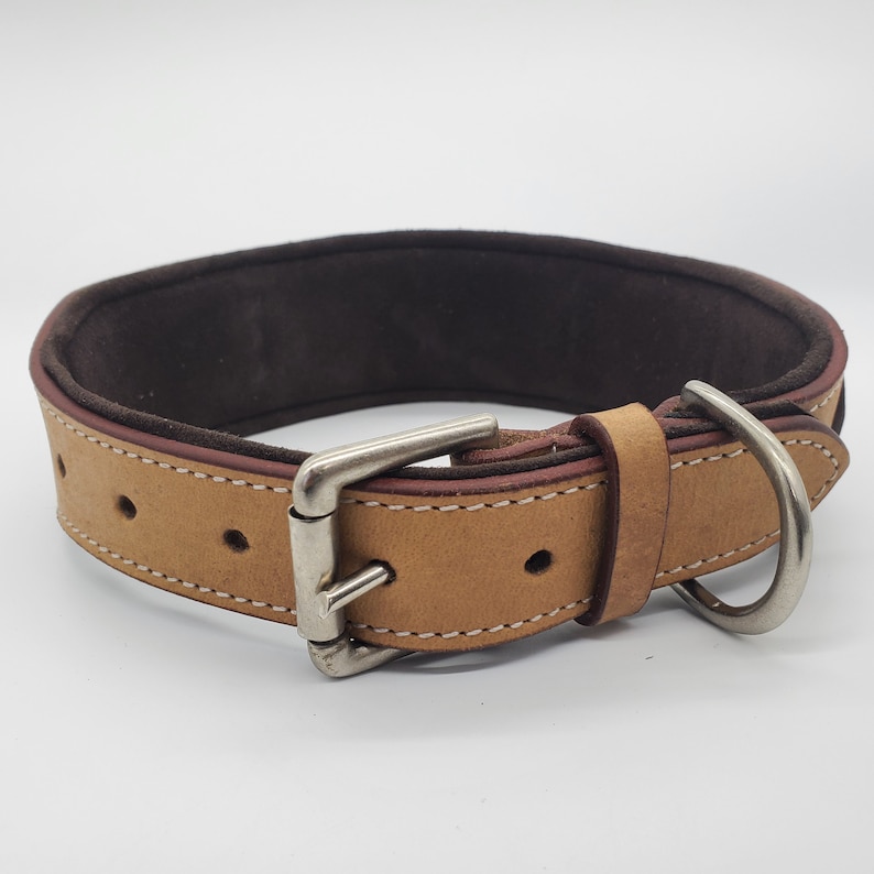 Luxury 2 Inch Wide Thick Leather Western Dog Collar for Large Dogs ...