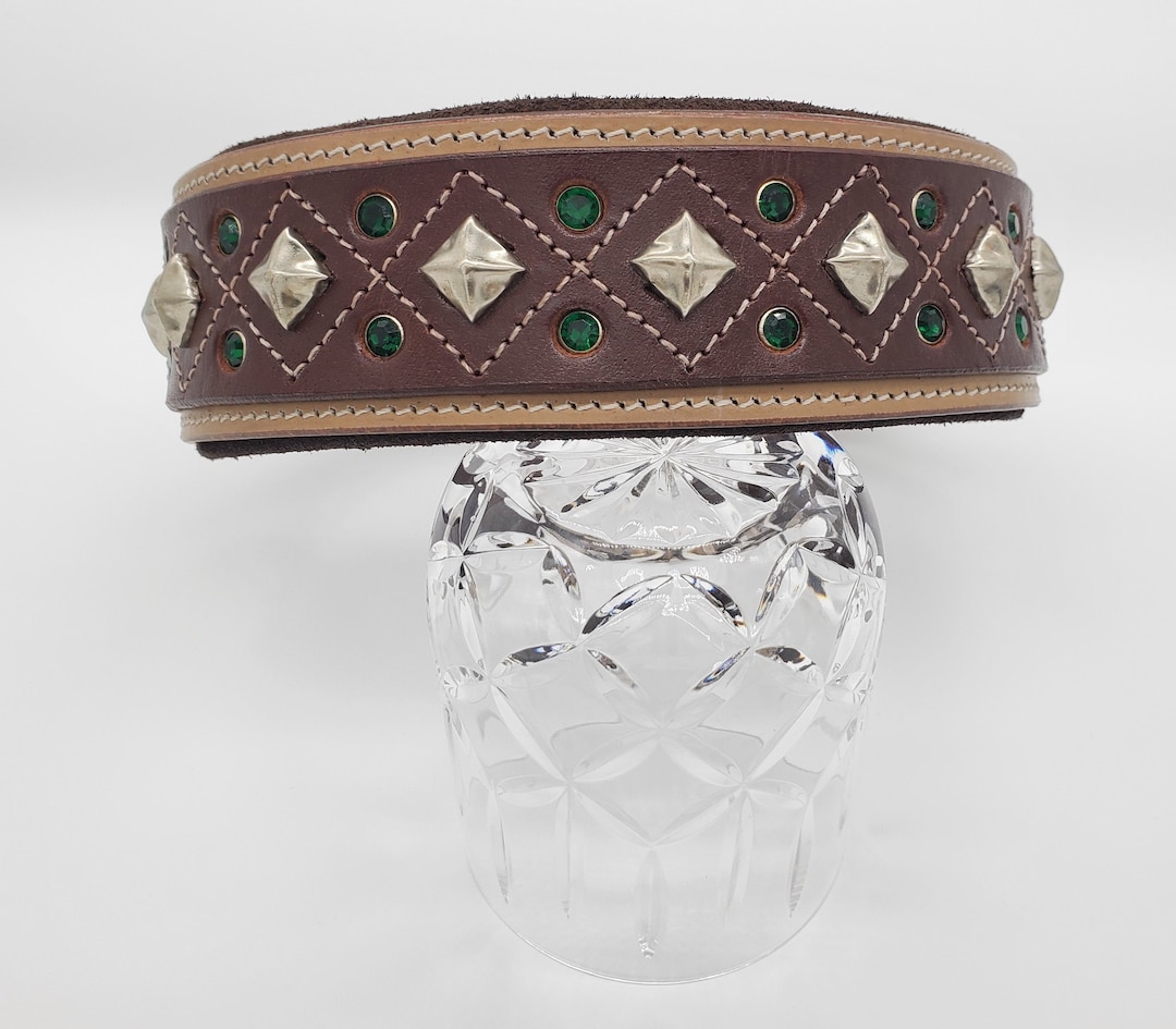 Wide 2 Inch Luxury Soft Padded Leather Dog Collar for Large Dogs ...