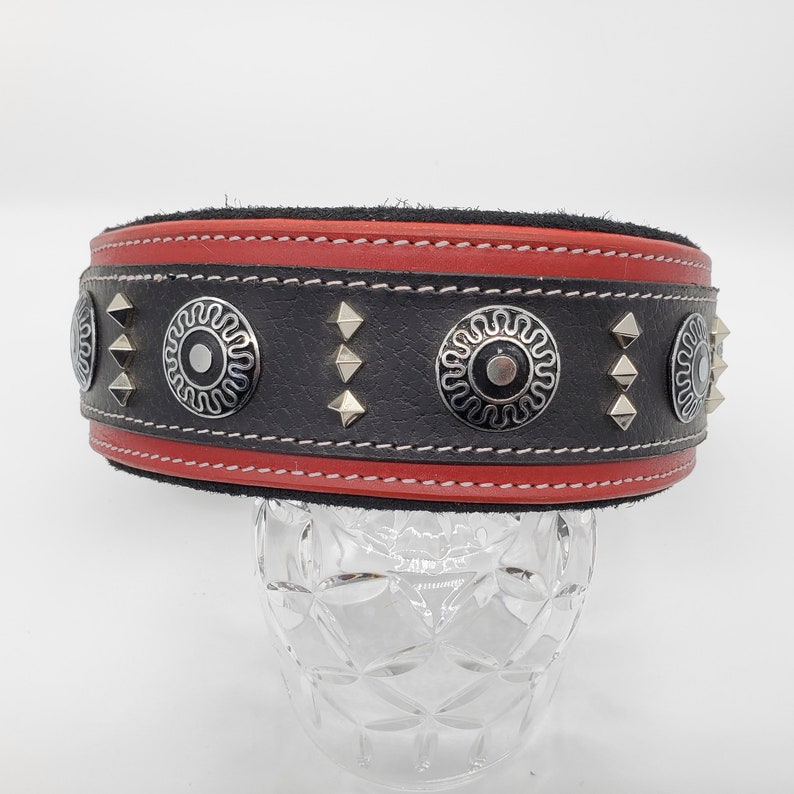 Luxury 2 Inch Wide Thick Leather Western Dog Collar for Large Dogs ...