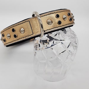 Gangsta Dawg Luxury Gold Leather Dog Collar With Bling Crystal Stud ...