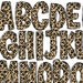 Glitter Leopard Print Doodle Alphabet Letters PNG Bundle, Cheetah ...