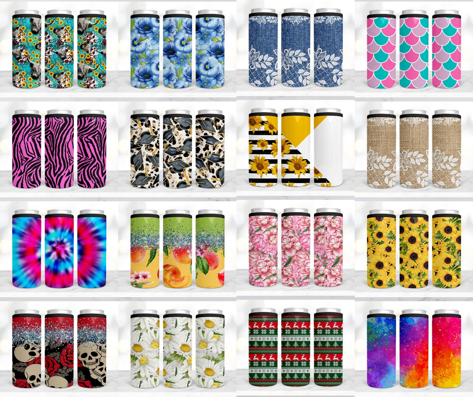 250+ TALL HARD Can Cooler Sublimation Designs Bundle, Beer Cozies, Can ...