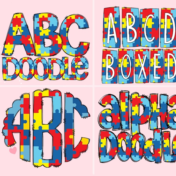 Autism Alphabet Letters Svg - Etsy