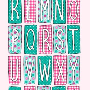 Spring Flowers Mega Doodle Letter Bundle, Bright Colorful Floral ...