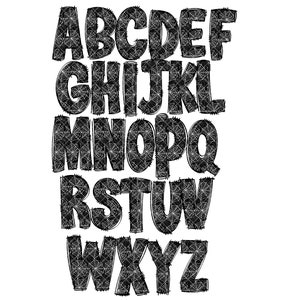Spider Web Alphabet Doodle Letters, Spider Web Print Hand Drawn Doodle ...
