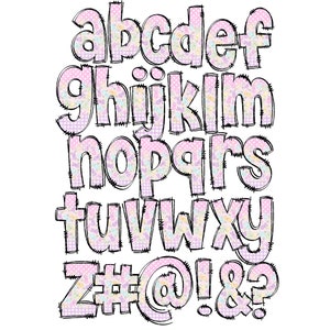 EASTER Peeps Bunny Rabbit Spring Alphabet Doodle Letters Alphabet ...