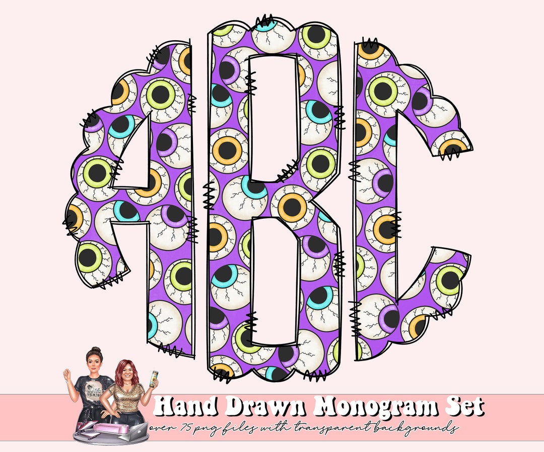 Halloween Monogram Full Alphabet Individual Saved Monogram Letters ...