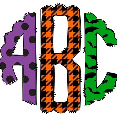 Halloween Monogram Letters Spooky Sublimation PNG Elements - Etsy