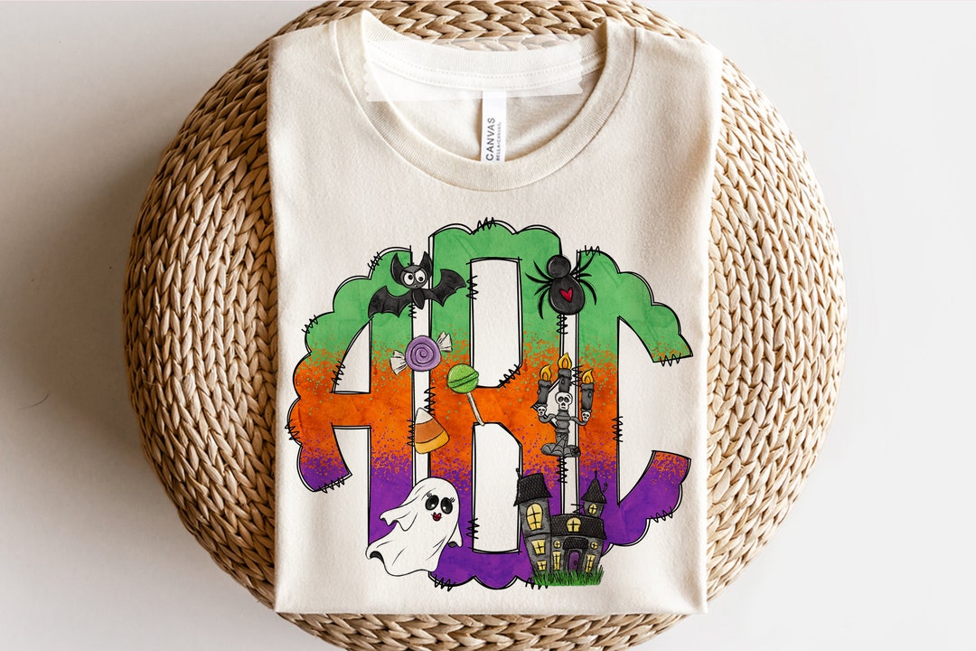 Halloween Monogram Letter With Attached Clip Art PNG, Halloween ...