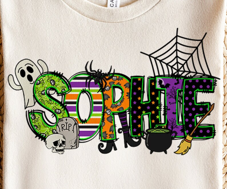 Halloween Doodle Letters With Clip Art PNG Files Make Your - Etsy