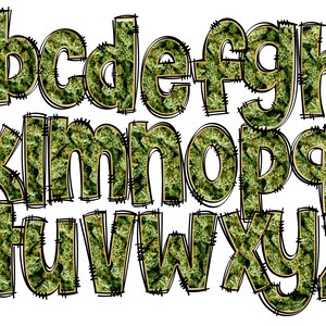 Weed Doodle Alphabet Letters PNG Bundle, 420 Design Hand Drawn Doodle ...