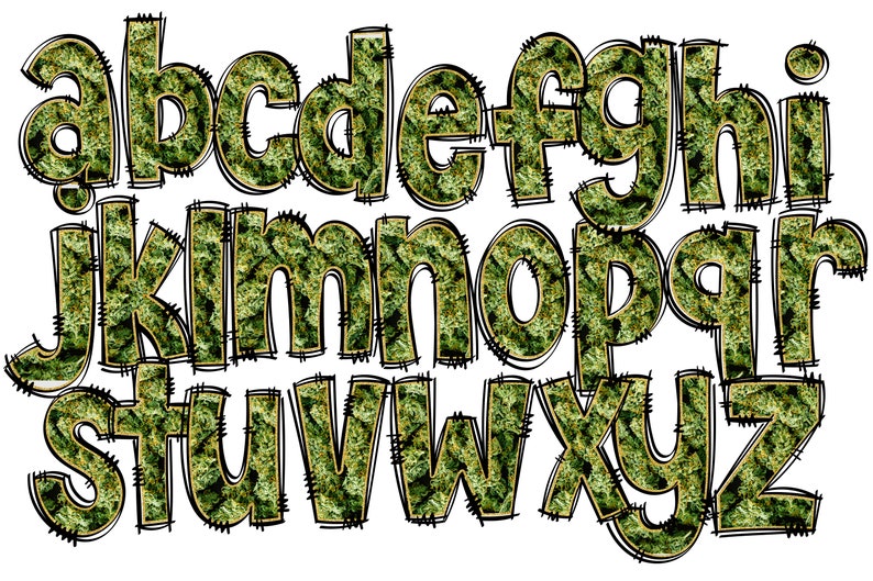 Weed Doodle Alphabet Letters PNG Bundle 420 Design Hand Drawn - Etsy