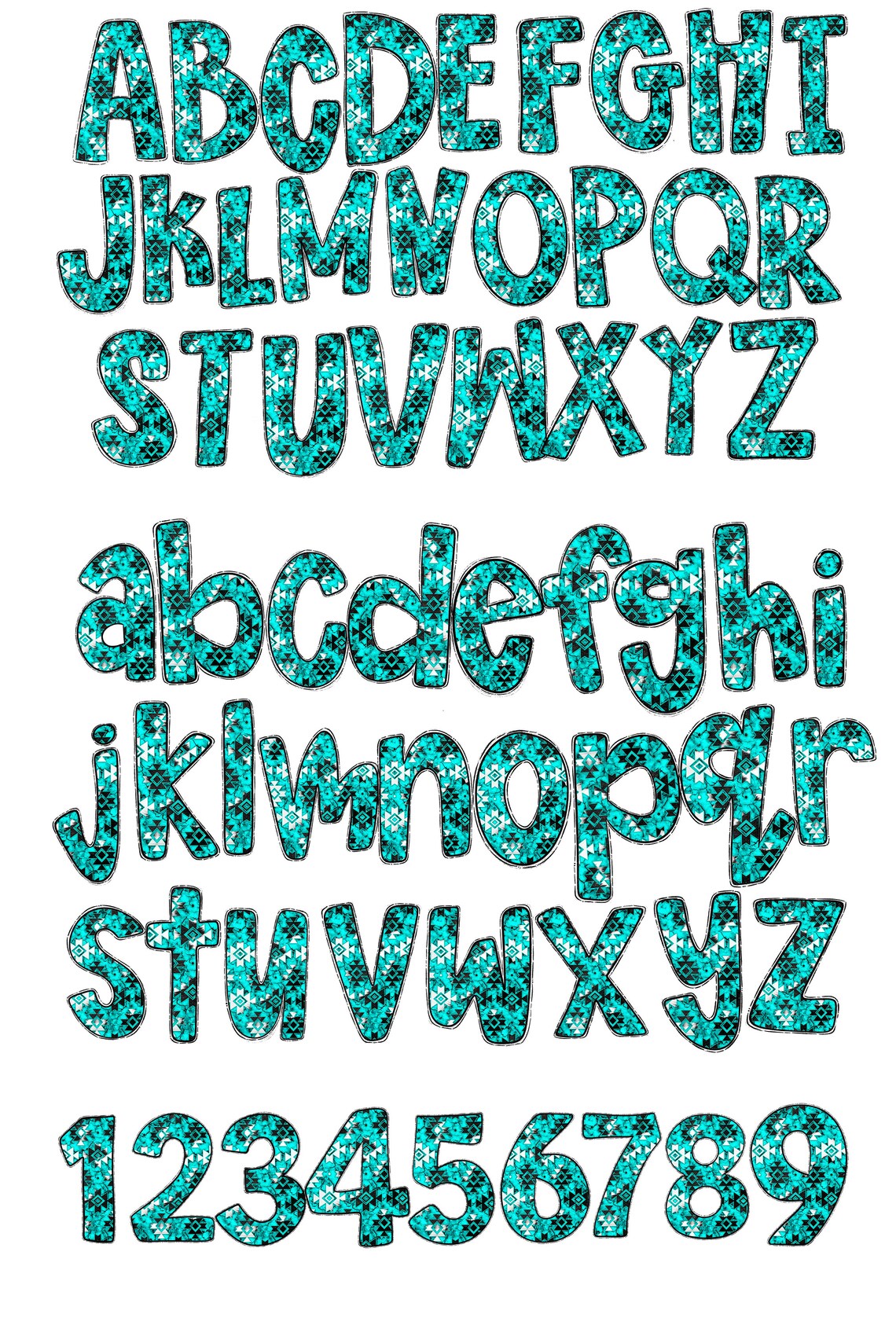 Country Western Doodle Alphabet Letters Sublimation Clipart PNG, Cowboy ...