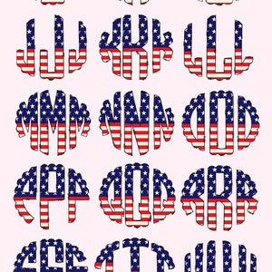 Usa Bright Flag Mega Doodle Letter Bundle, Alphabet Set, Clip Art ...